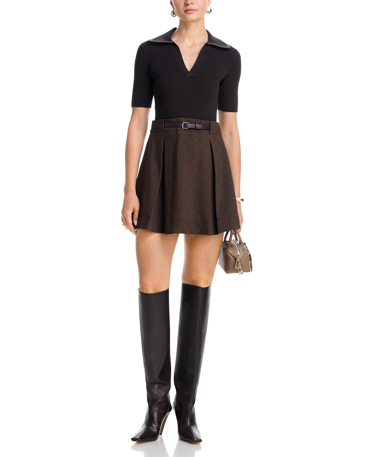 SIMKHAI Simkhai Solvane Ribbed Mini Dress